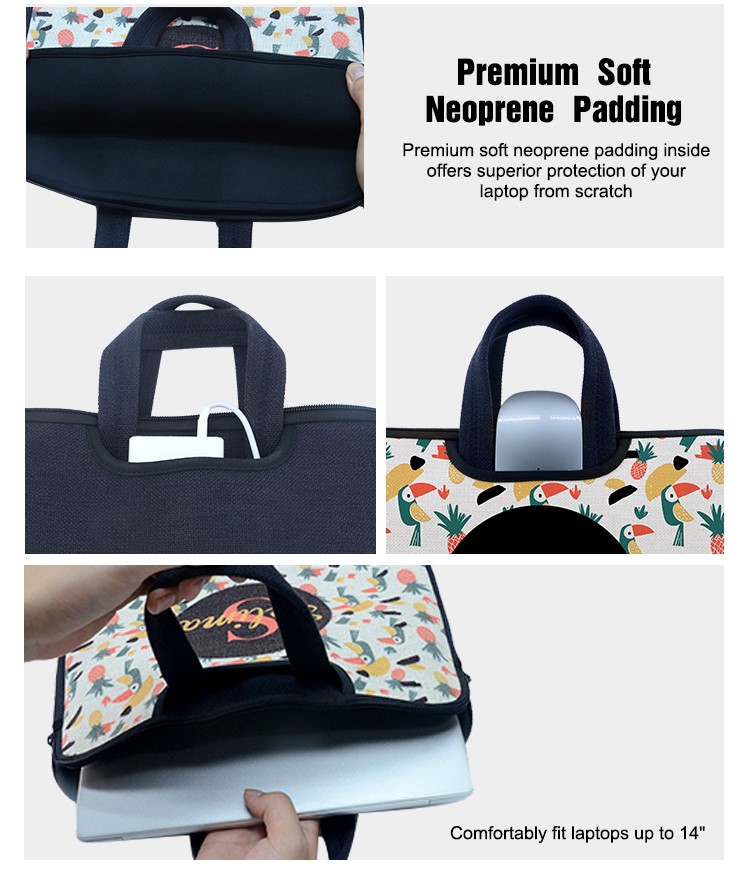 Sublimation Blank Linen Laptop Case With Handle 14︱lopo